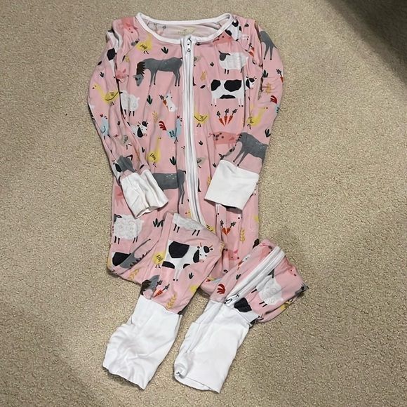 Little Sleepies | Pajamas | Little Sleepies 824 Month Farm Animal Zippy ...